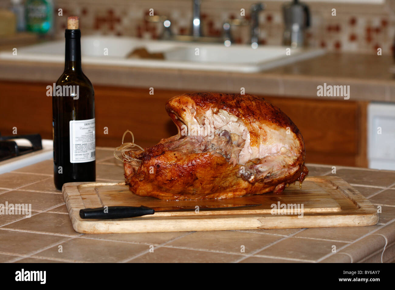 Half eaten roasted turkey Stock Photo - Alamy