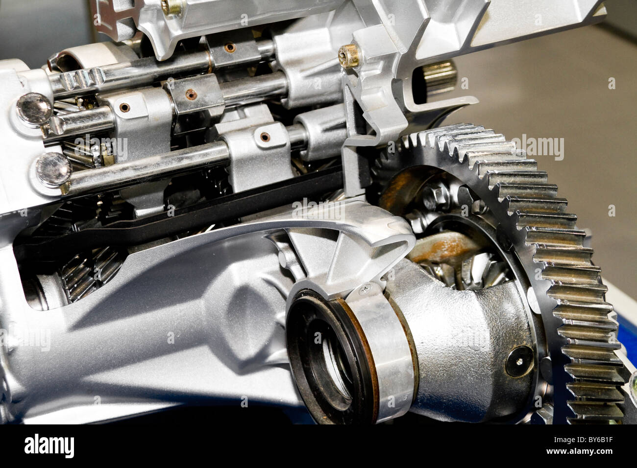 Automotive transmission gearbox with lots of details Stock Photo - Alamy