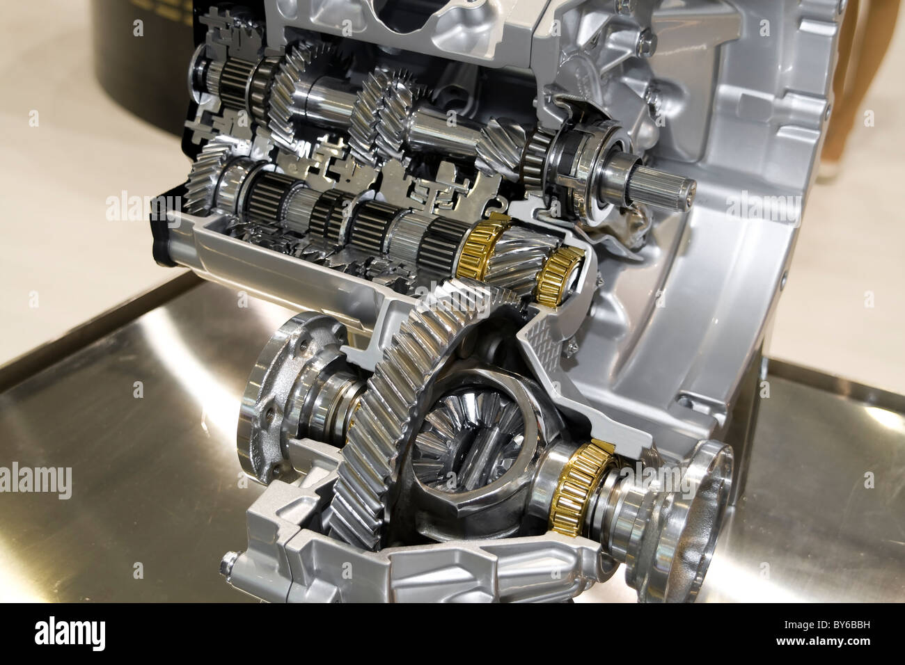 Automotive transmission gearbox with lots of details Stock Photo - Alamy