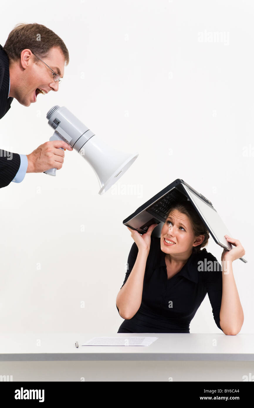 Confident boss speaking colleague hi-res stock photography and images ...