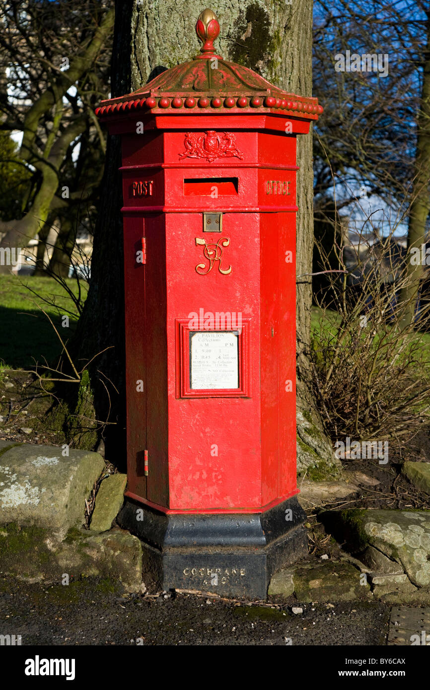 Victorian letterbox / pillarbox in Buxton, Derbyshire. UK Stock Photo ...
