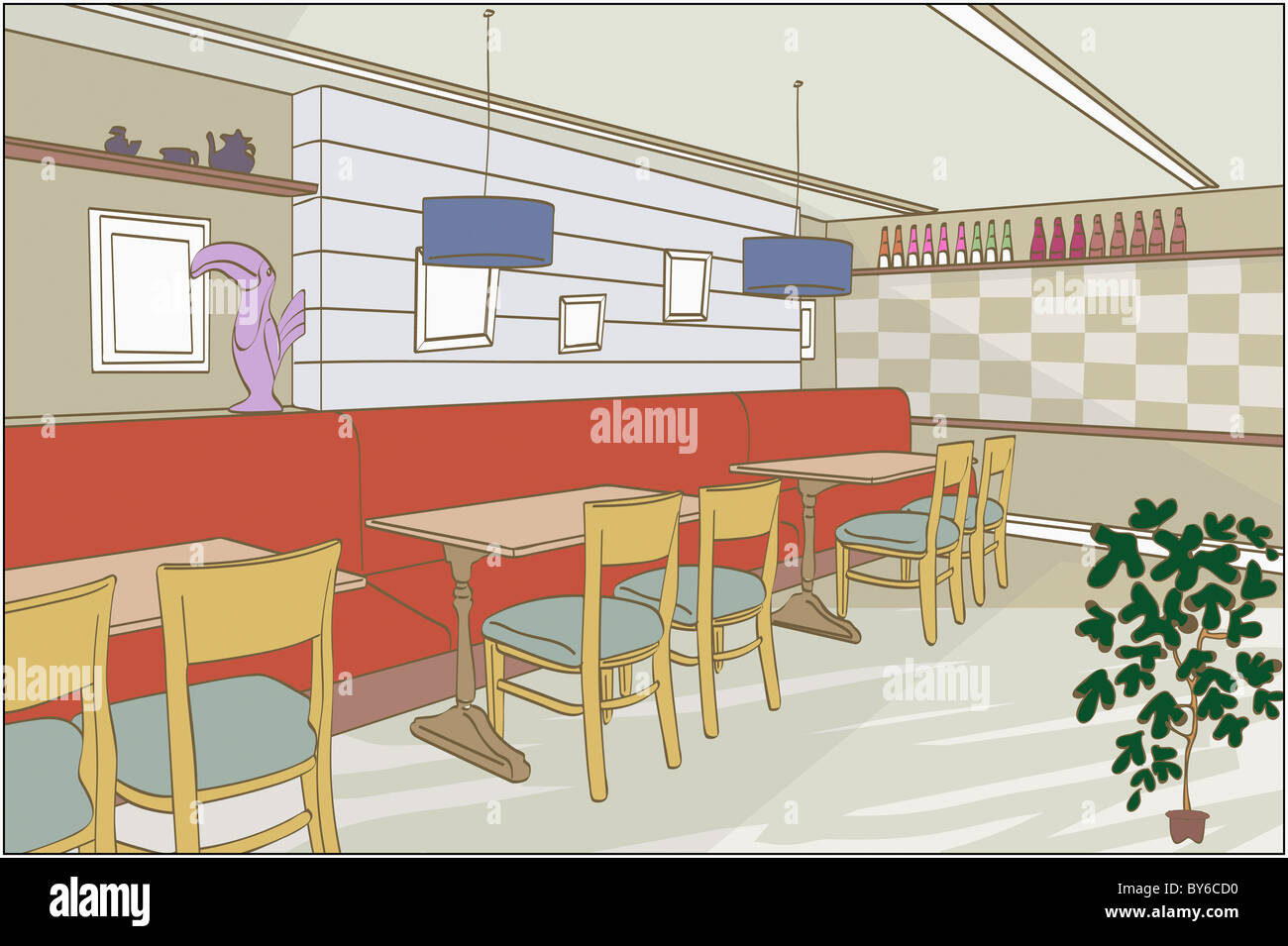 dining room illustration Stock Photo - Alamy