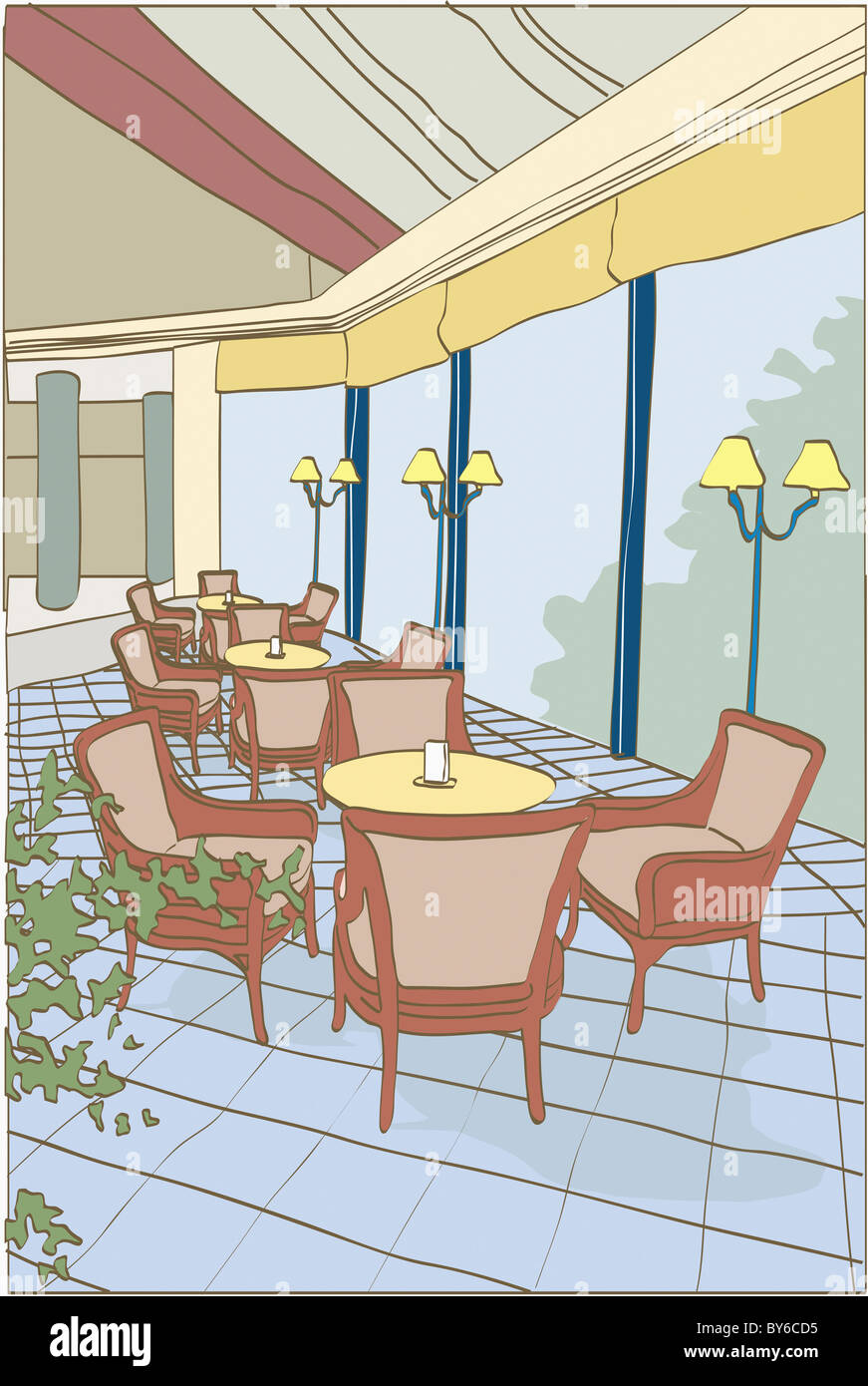 dining table illustration Stock Photo - Alamy