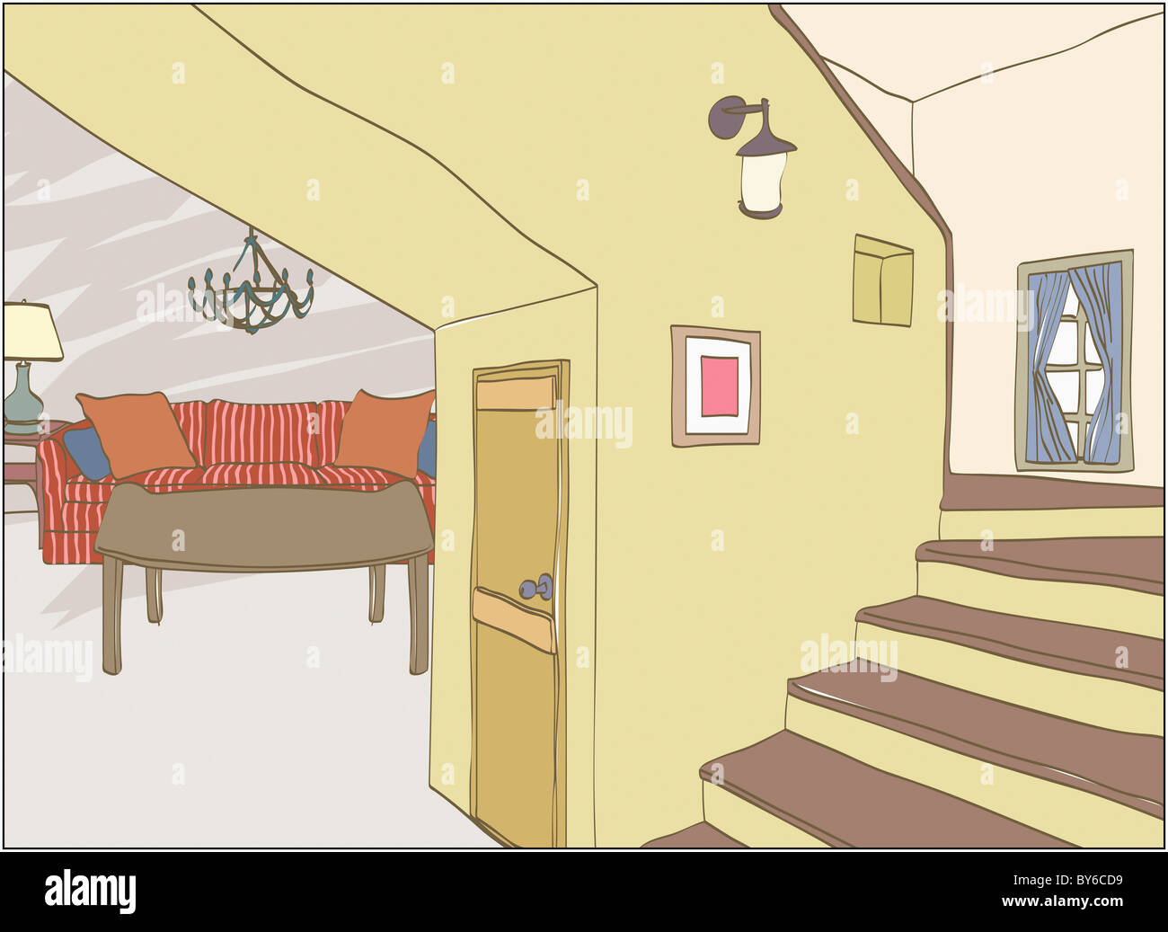 inside of the house illustration Stock Photo - Alamy