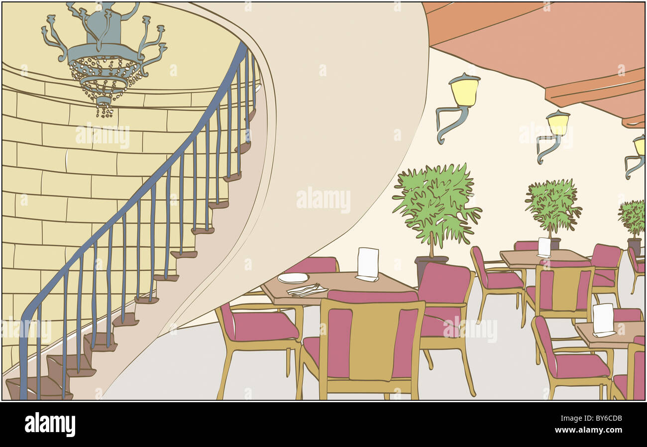 dining room illustration Stock Photo - Alamy