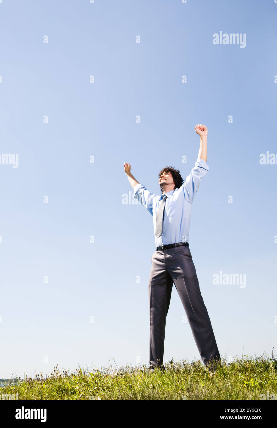 Raise Arms To Sky High Resolution Stock Photography and Images - Alamy