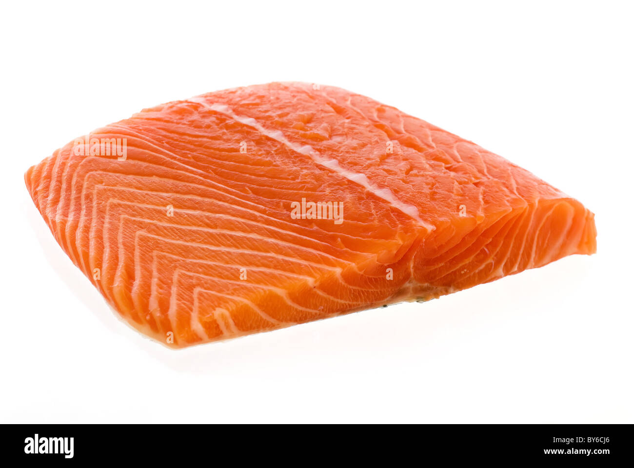 Salmon Fillet as closeup on white background Stock Photo - Alamy