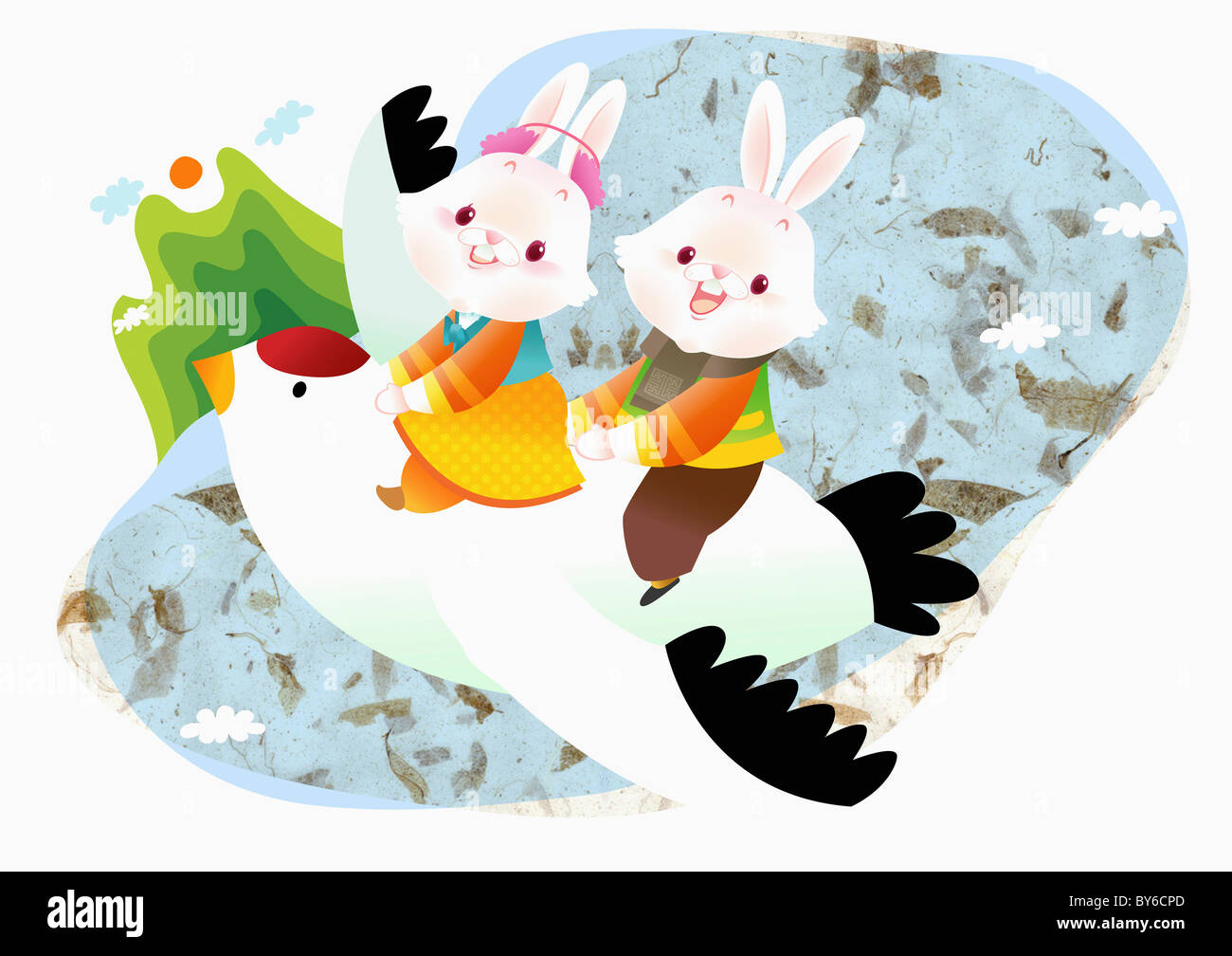 illustration in 2017 lunar year rabbits Stock Photo - Alamy