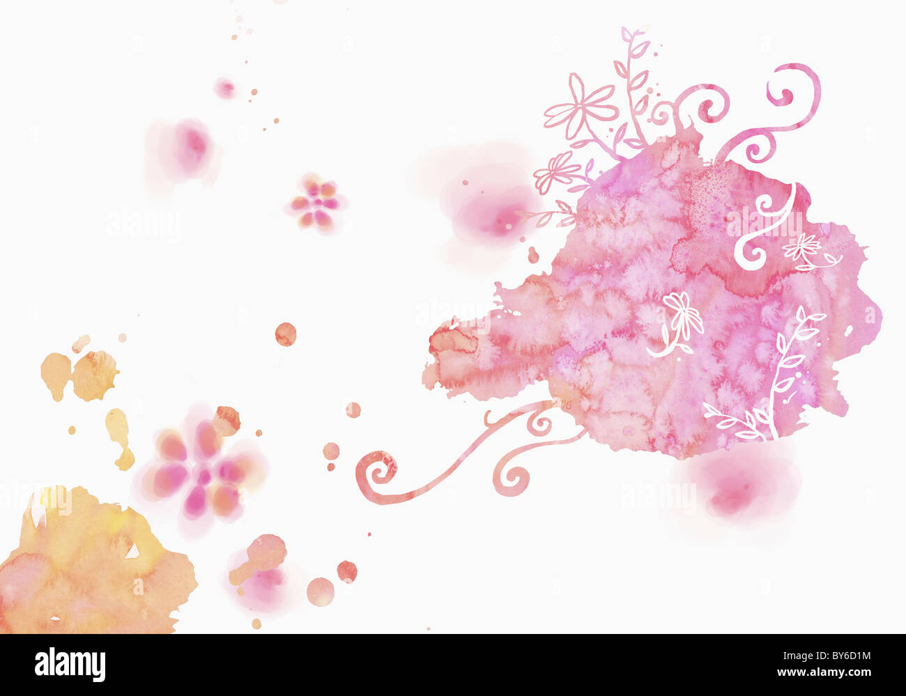 flowers painted in watercolor effect Stock Photo - Alamy