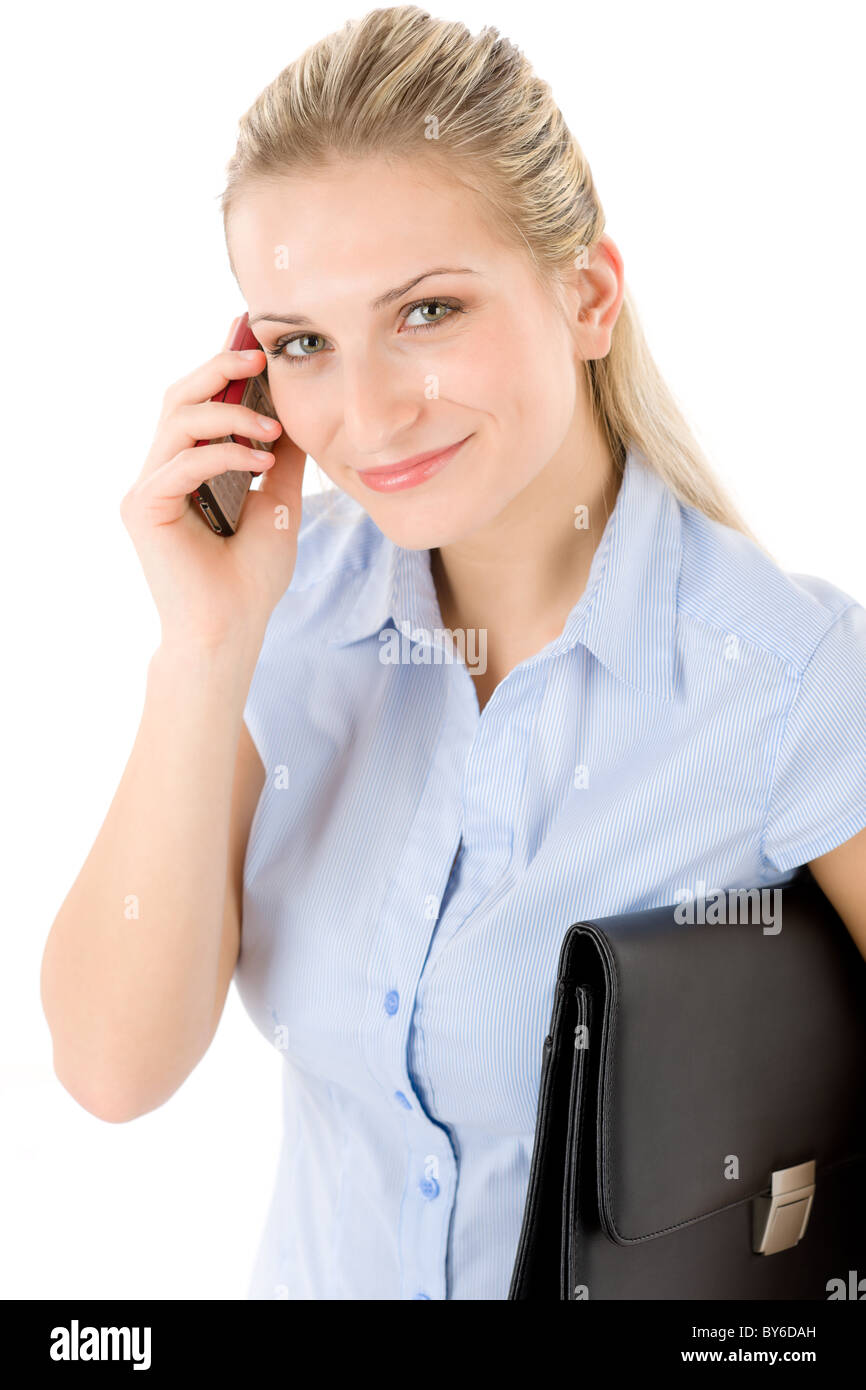 Woman telephone phone briefcase hi-res stock photography and images - Alamy