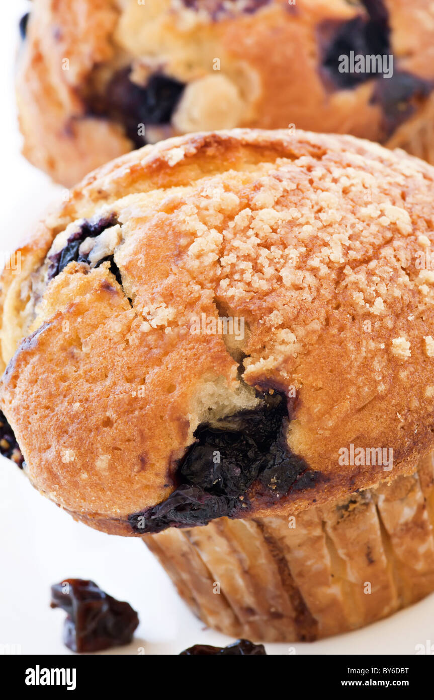 Blueberry muffin as closeup on white background Stock Photo - Alamy