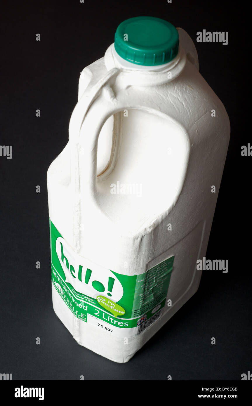 'Green' milk bottle made from cardboard Stock Photo - Alamy