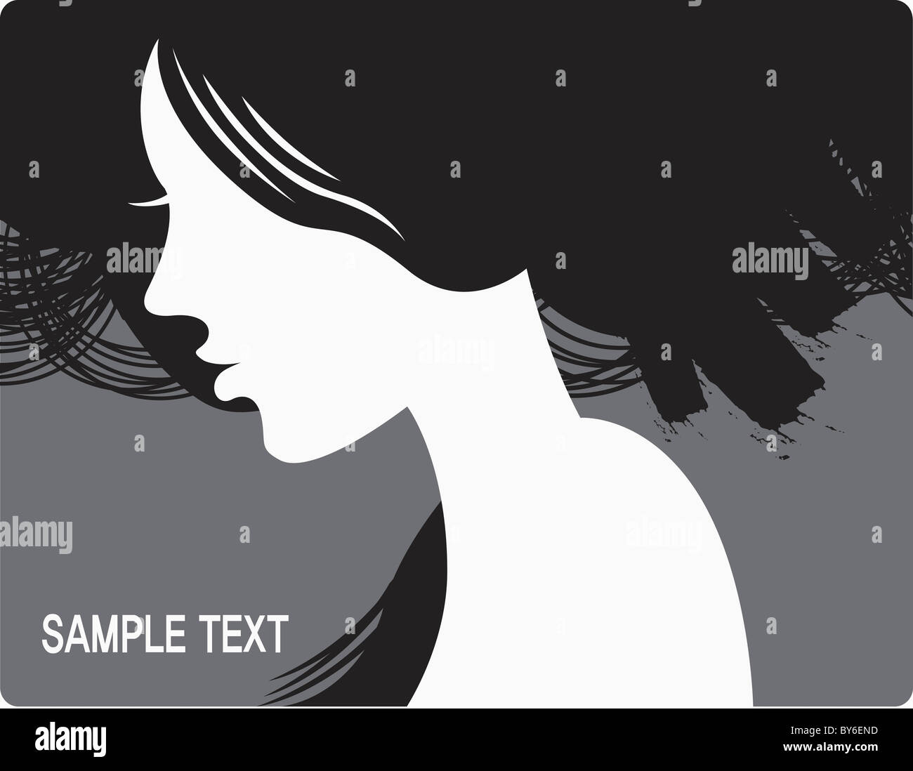 charming hair style in illustration Stock Photo - Alamy