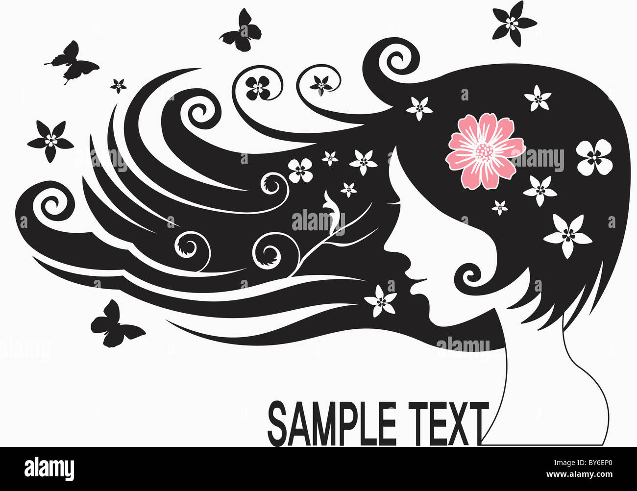 charming hair style in illustration Stock Photo - Alamy