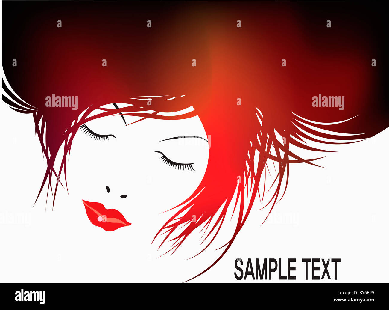 charming hair style in illustration Stock Photo - Alamy