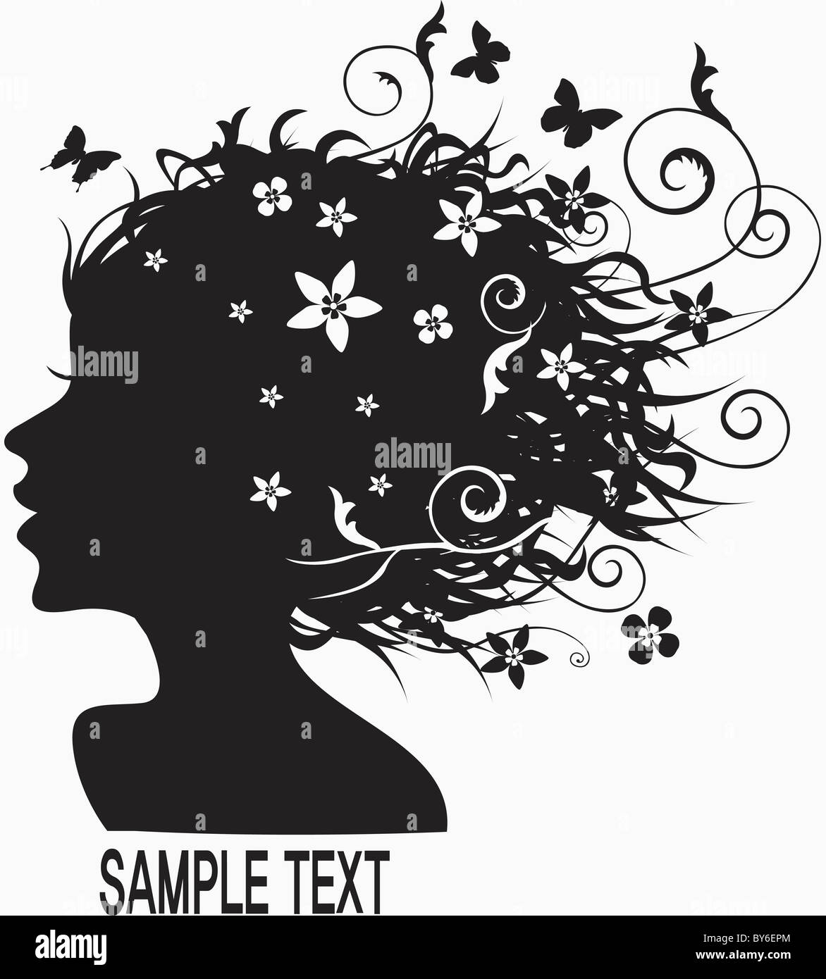 charming hair style in illustration Stock Photo - Alamy