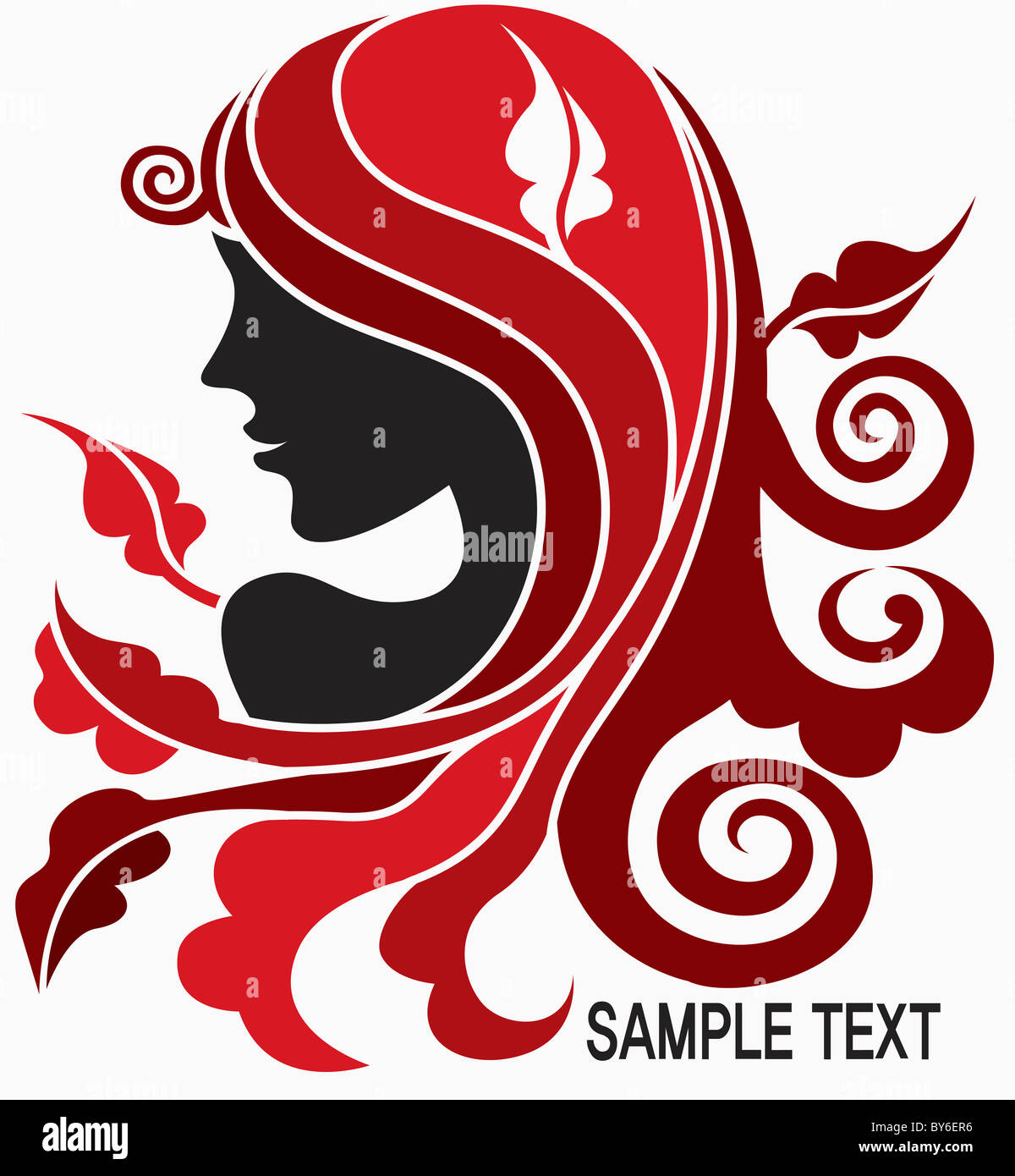 charming hair style in illustration Stock Photo - Alamy