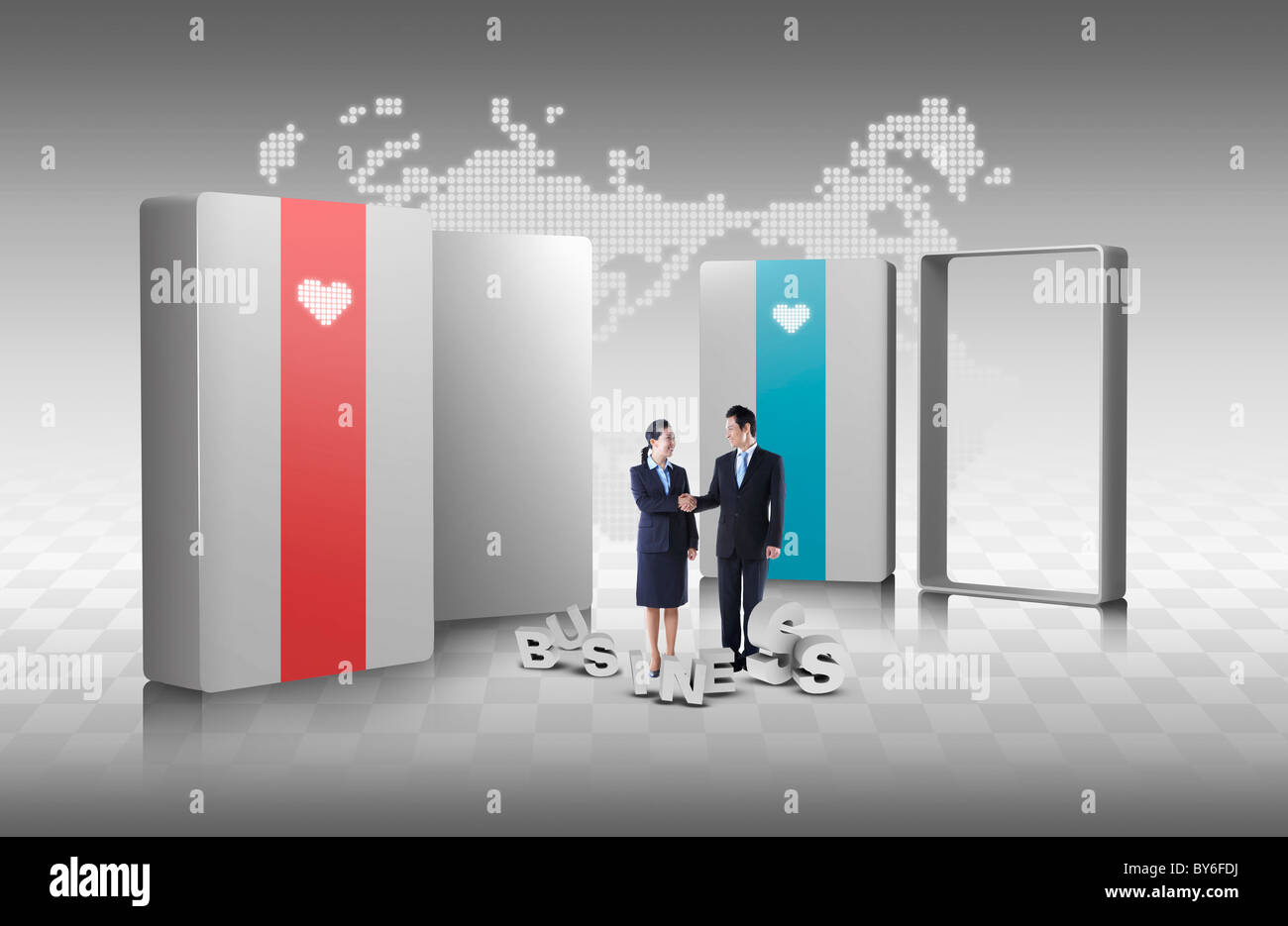 Global business men handshake world hi-res stock photography and images ...