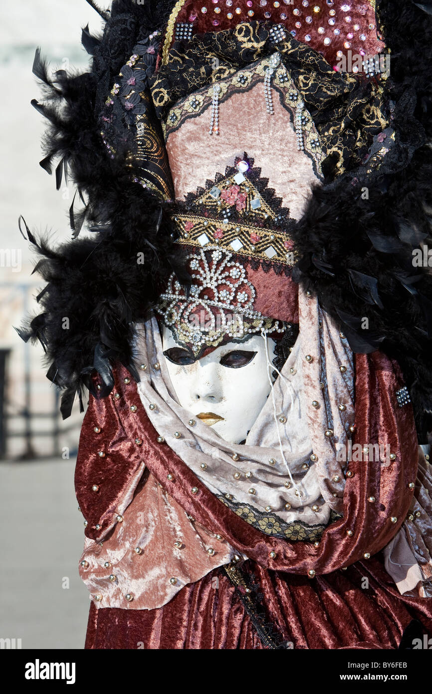 Person in a costume at the Venice Carnival, Italy Stock Photo - Alamy