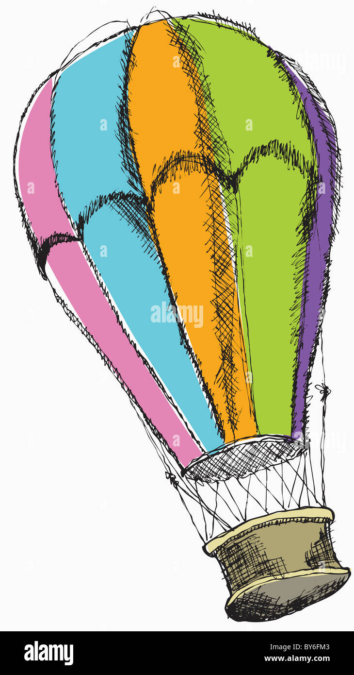 hot air balloon in illustration Stock Photo - Alamy