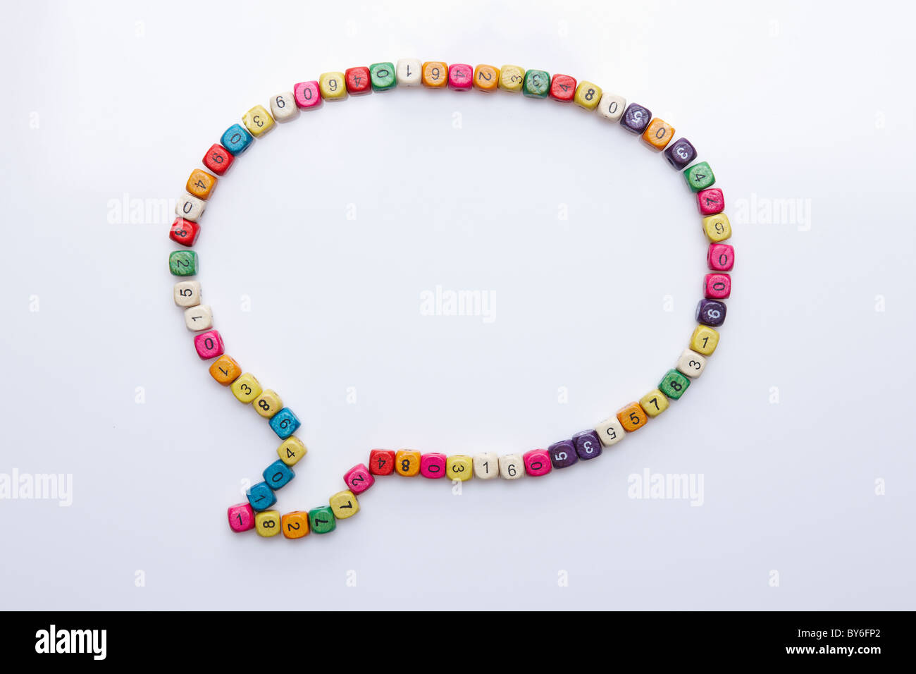 Speech bubble made by multi color block Stock Photo - Alamy