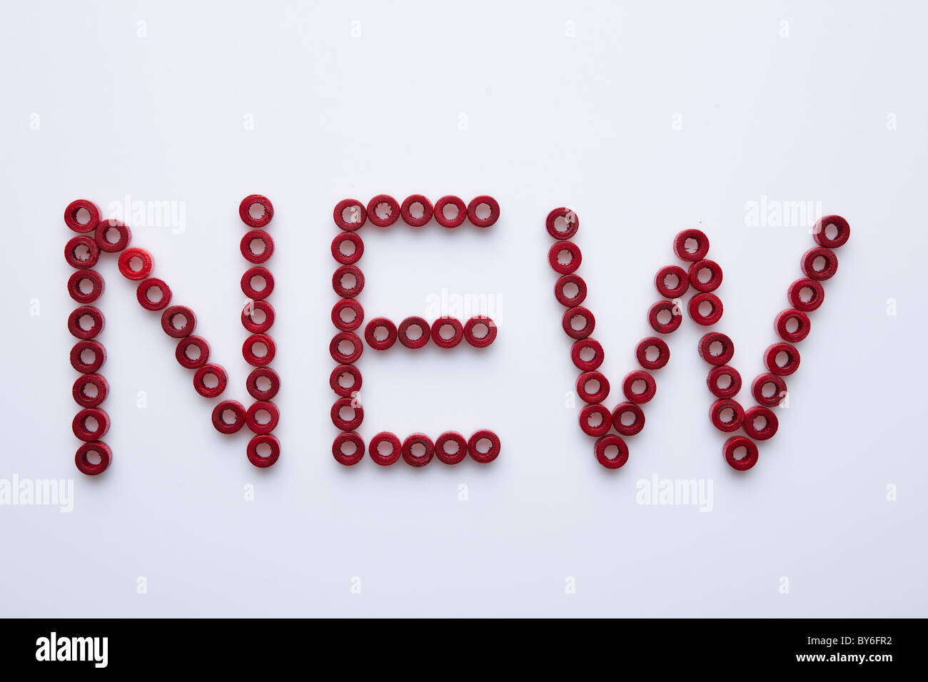 NEW words in red color Stock Photo - Alamy