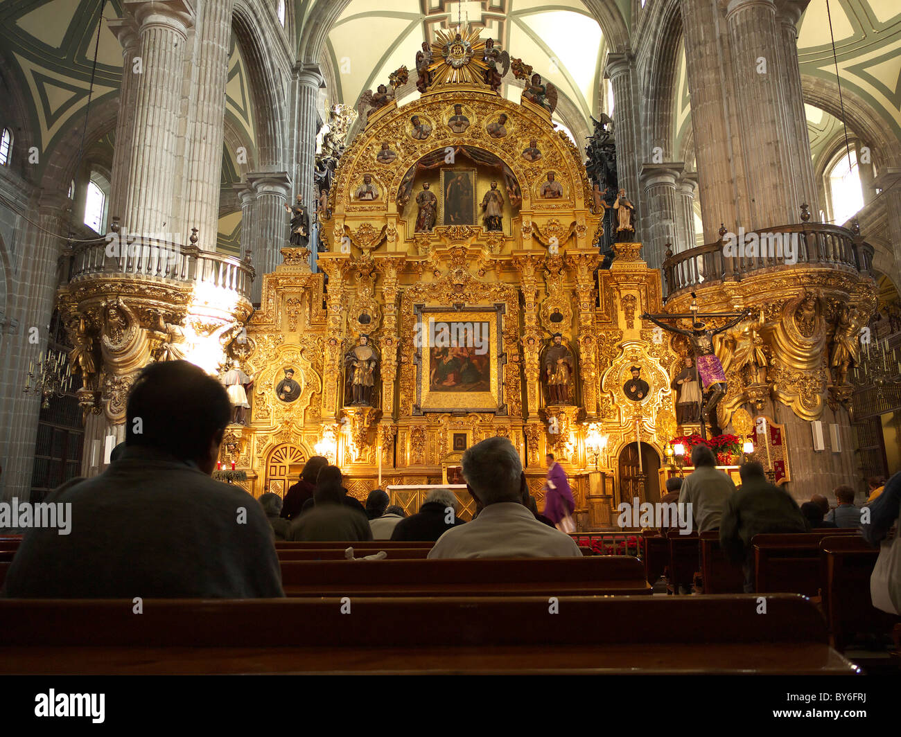 Inside the Zocalo Cathedral,Mexico-City Stock Photo - Alamy