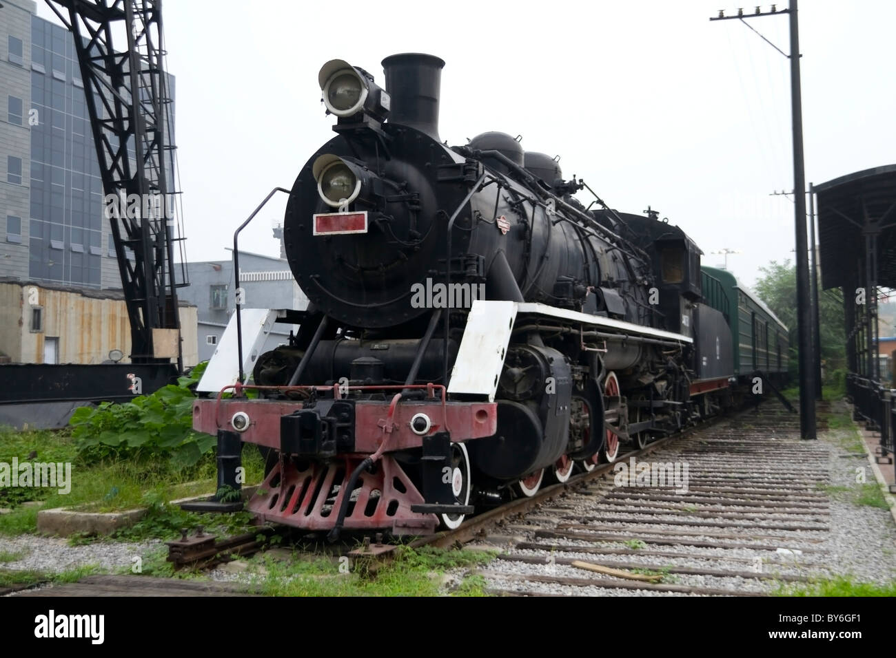a black classic steam engine Stock Photo - Alamy