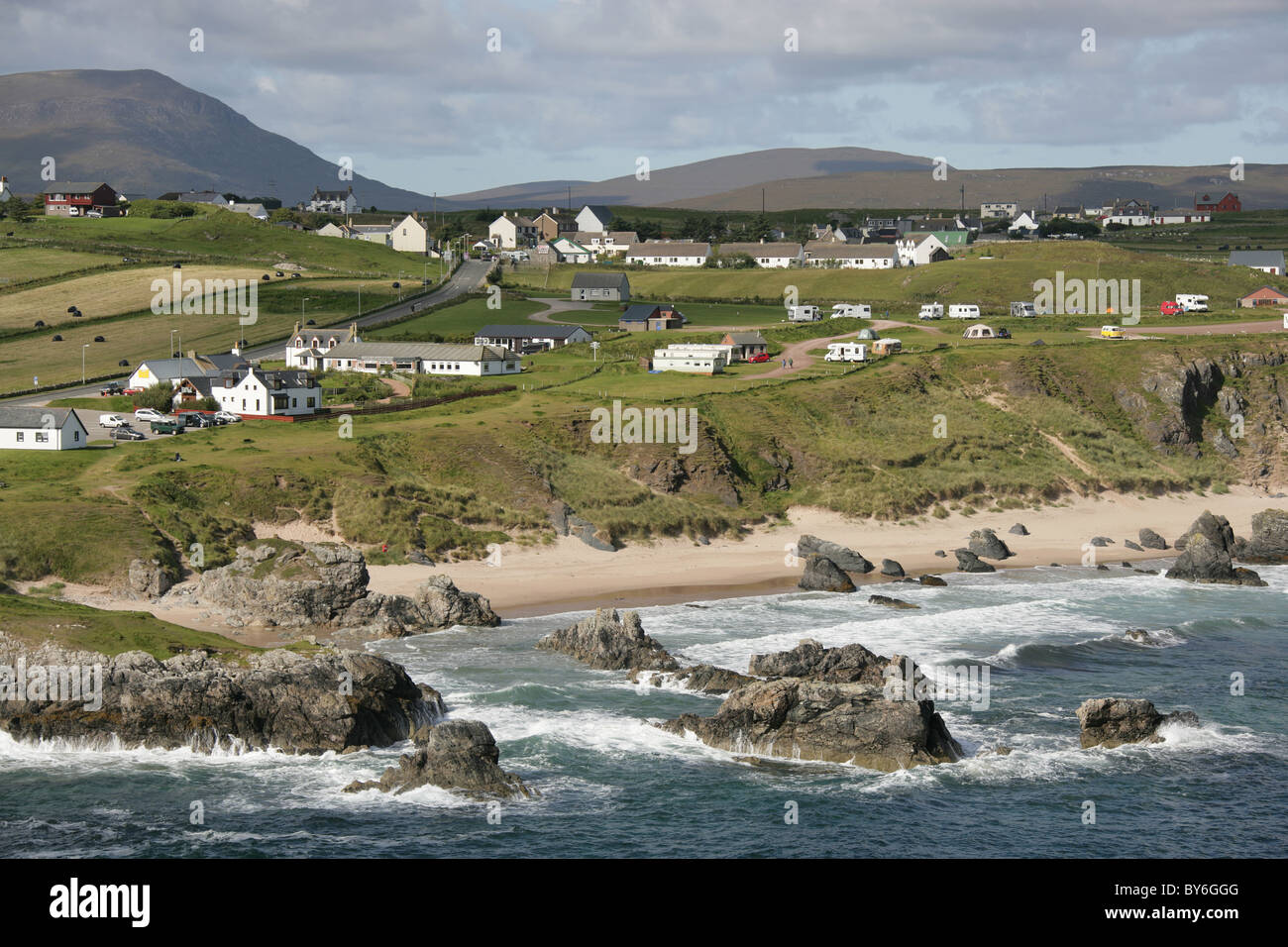 Village of Durness, Scotland. Picturesque view of Sango Bay at the ...