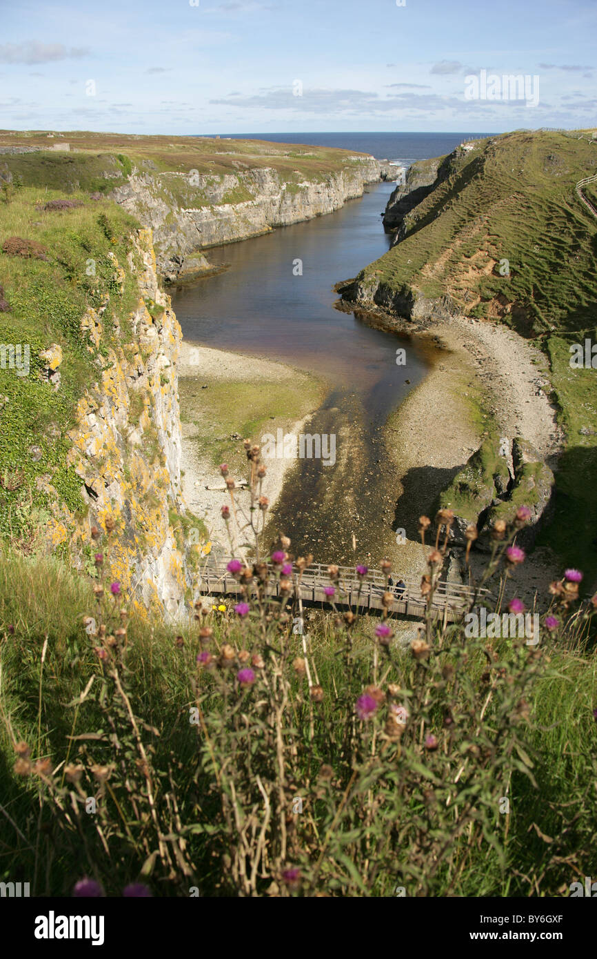 Village of Durness, Scotland. General view of Smoo Cave area on the ...