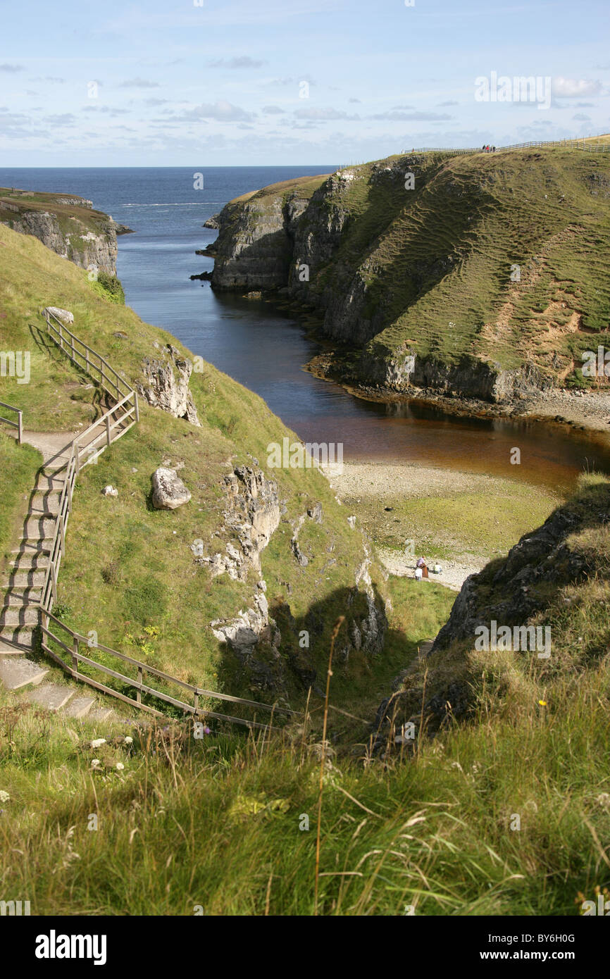 Village of Durness, Scotland. General view of Smoo Cave area on the ...