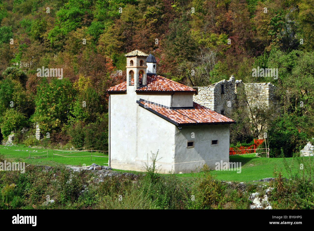 church in the mountain meadow Stock Photo - Alamy