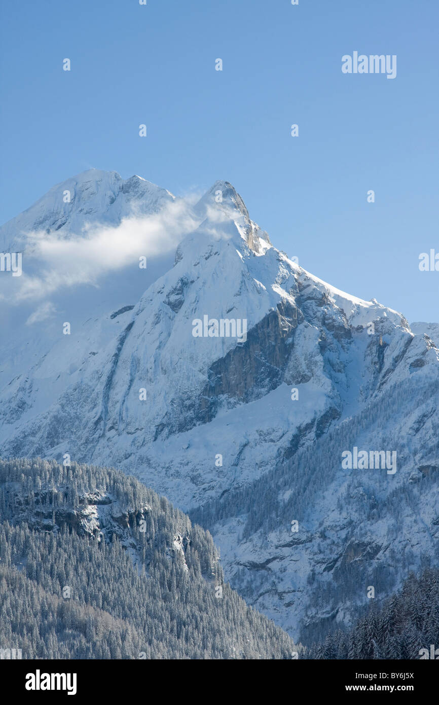 marmolada mountain, gran vernel wiew from canazei, dolomites, trentino ...