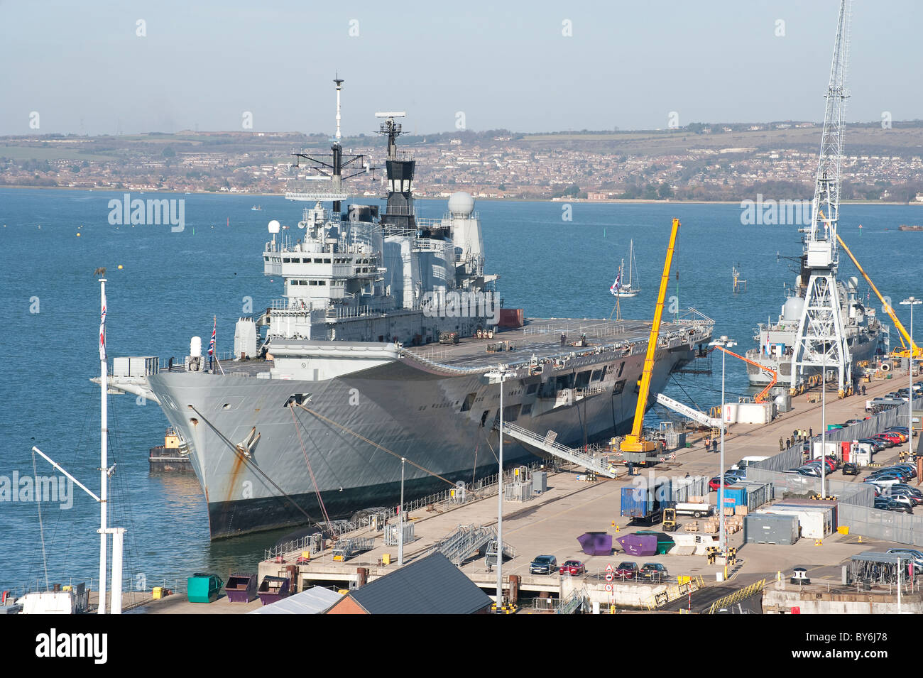 HMS Ark Royal in Portsmouth Royal Dockyard Stock Photo - Alamy