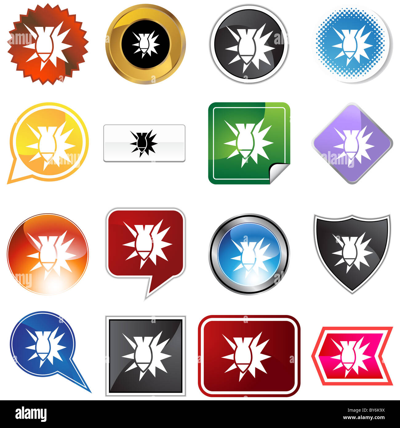 Bomb variety set isolated on a white background Stock Photo - Alamy