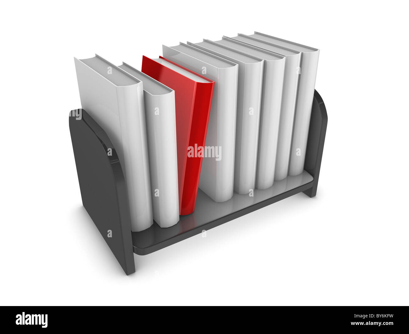 3d image small book rack, isolated on white background Stock Photo - Alamy