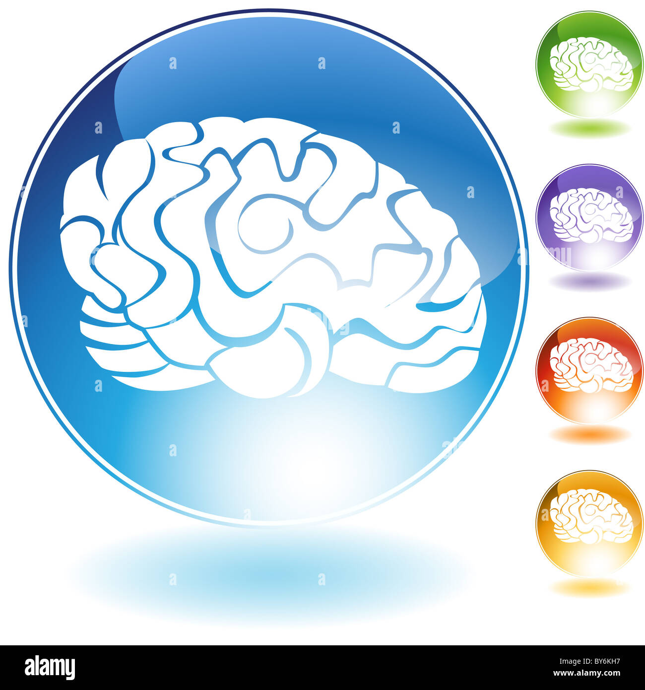 Brain crystal isolated on a white background Stock Photo - Alamy