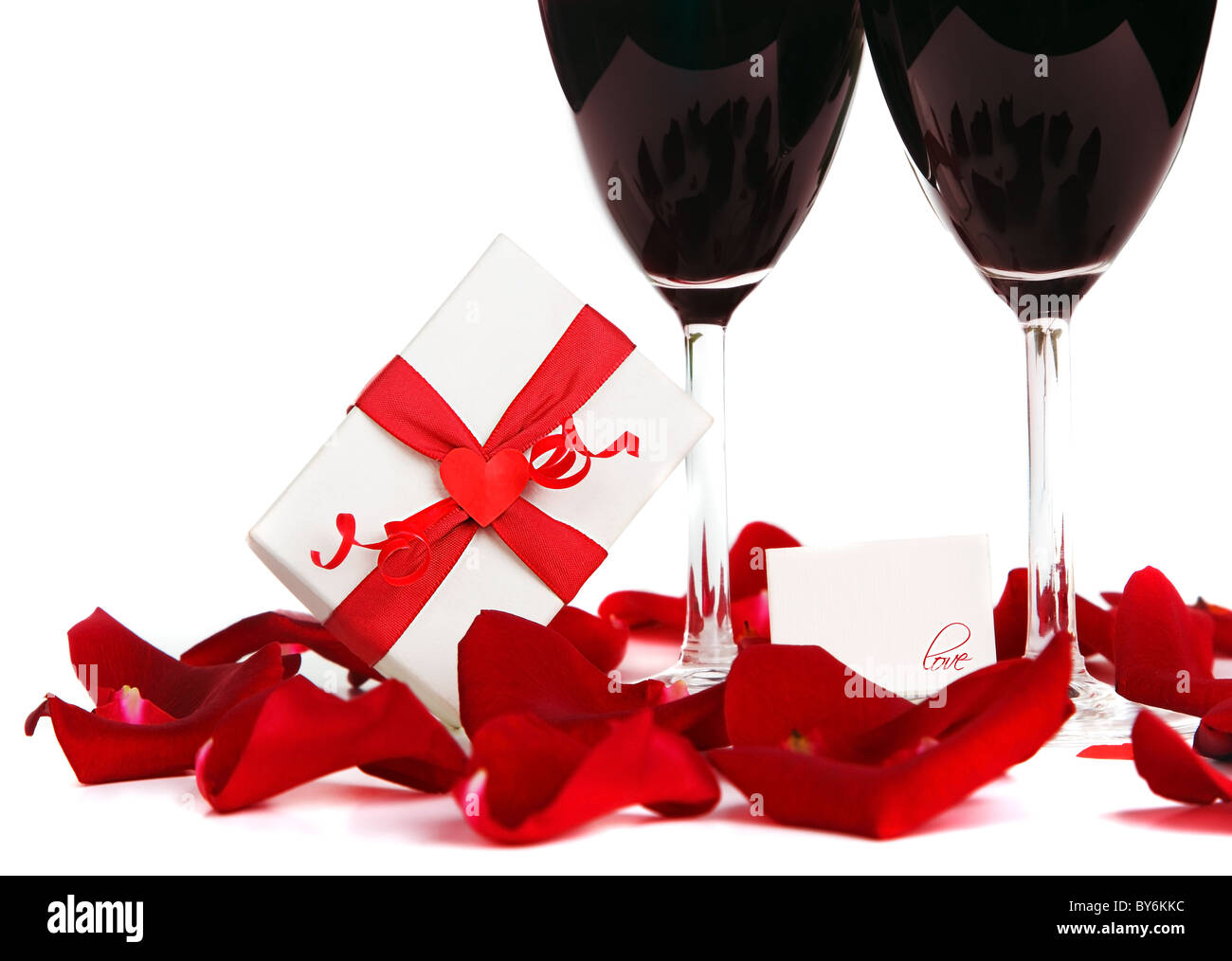 Romantic holiday red wine drink, celebration of valentine's day, love ...