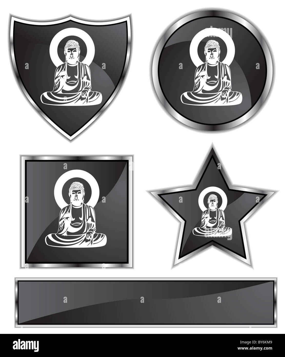 A set of Buddha icons Stock Photo - Alamy