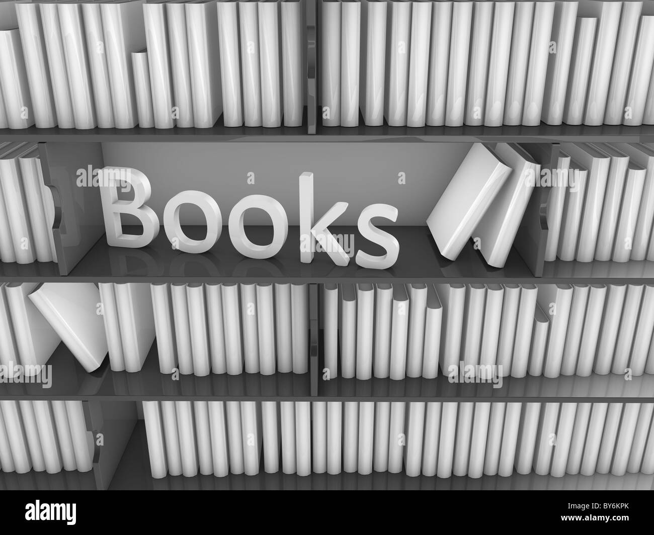 3d image huge library book rack, isolated on white background Stock ...