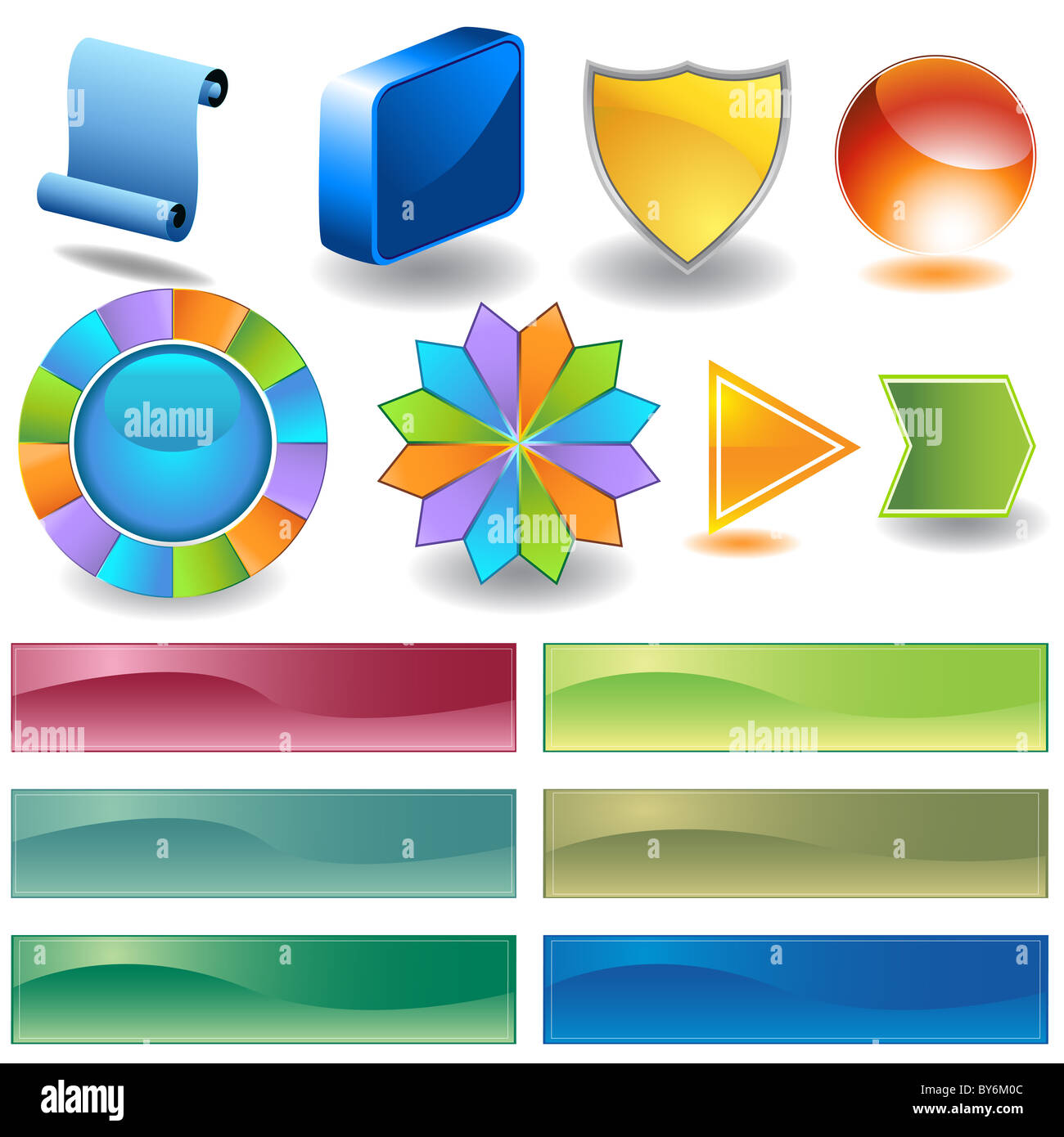 Set of 14 different 3D design elements Stock Photo - Alamy