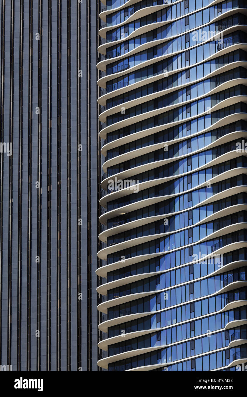 Facade of the Aqua Building by Studio Gang Architects, Chicago ...