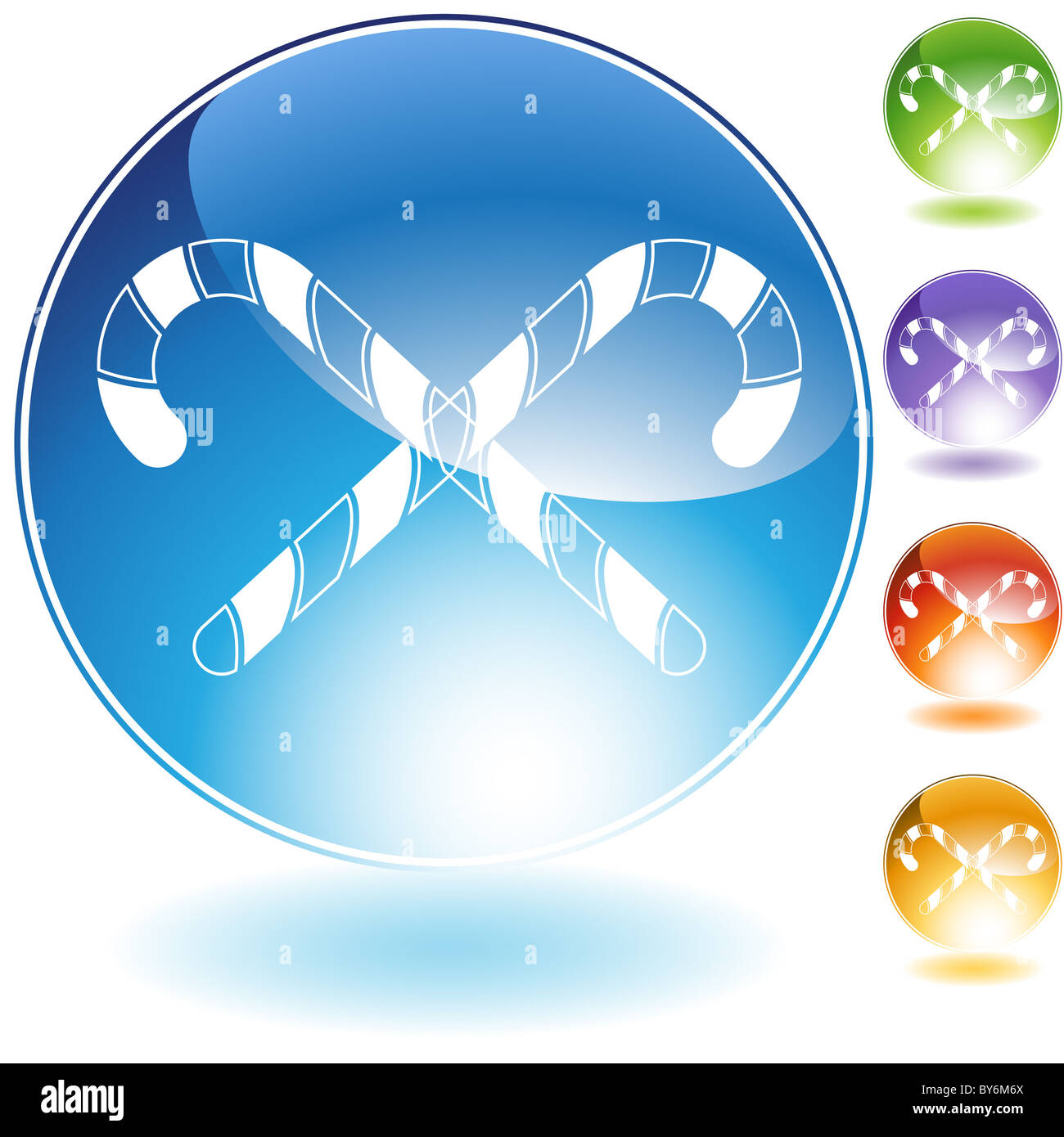 Set of 5 3D candy cane icons Stock Photo - Alamy