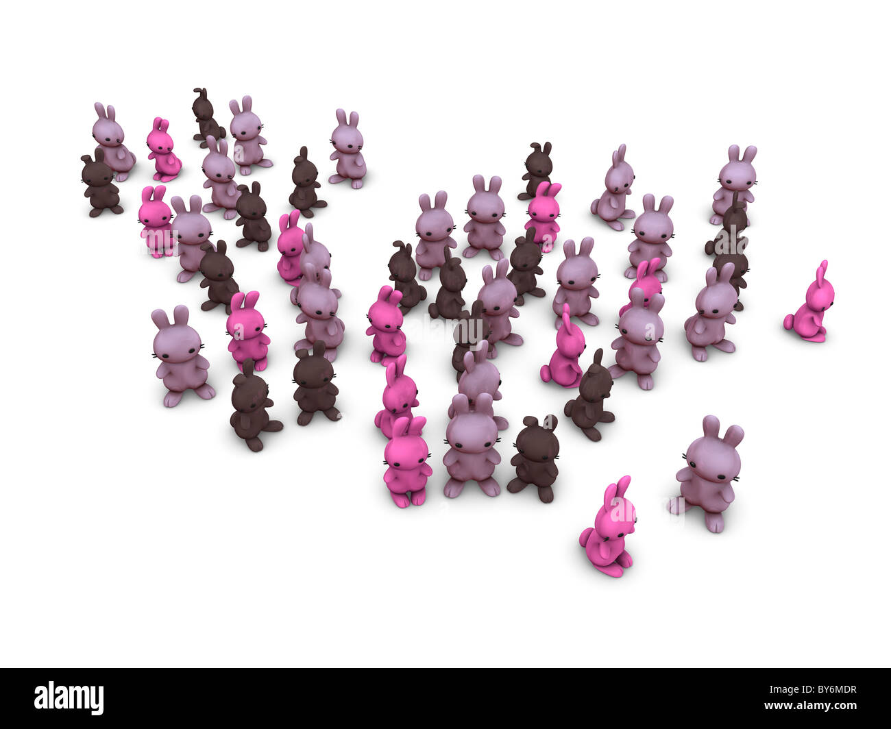 3d rendering, rabbits, isolated on white background Stock Photo - Alamy