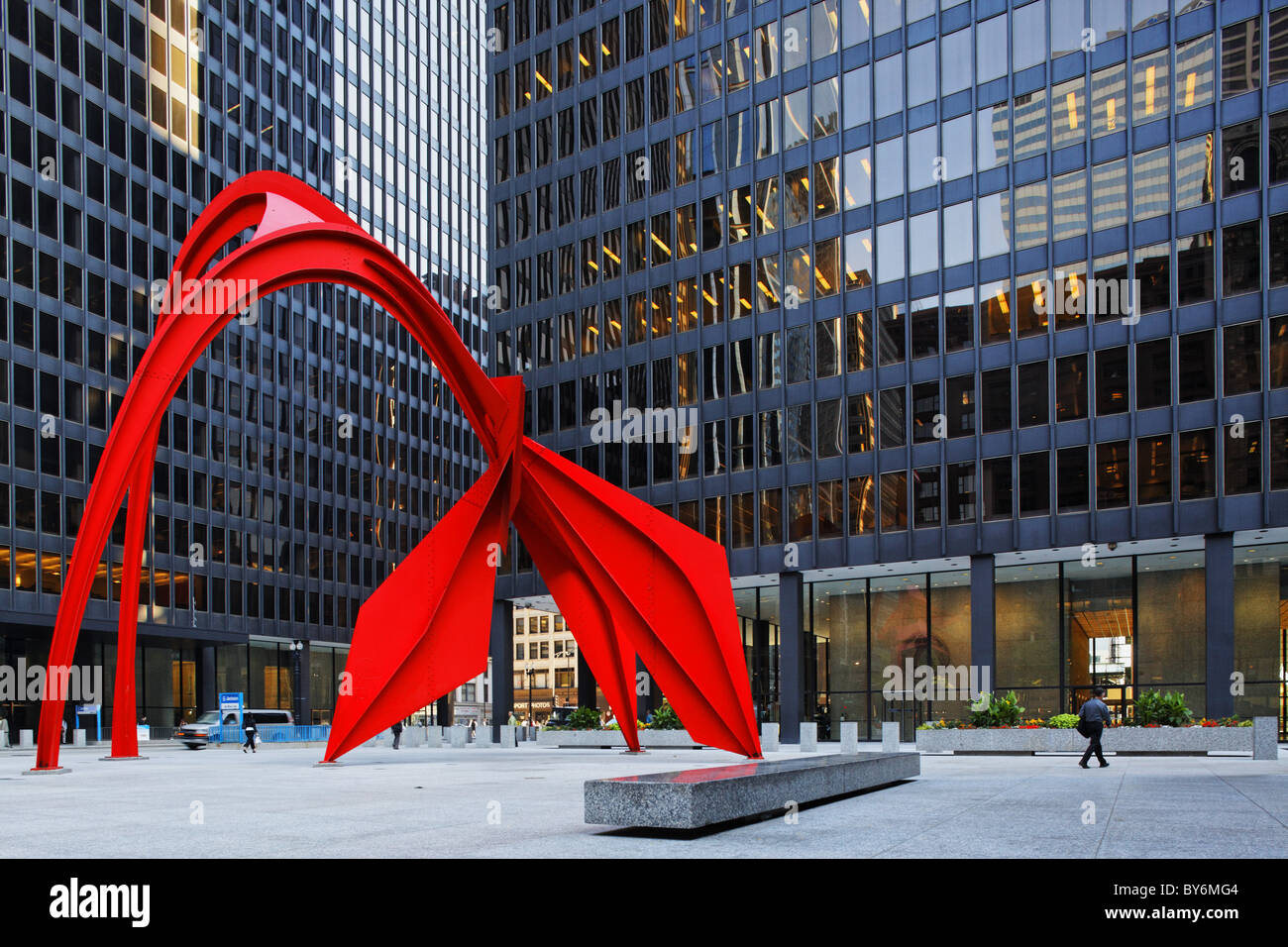 Alexander Calder sculpture The Flamingo, Federal Plaza Square, Chicago ...