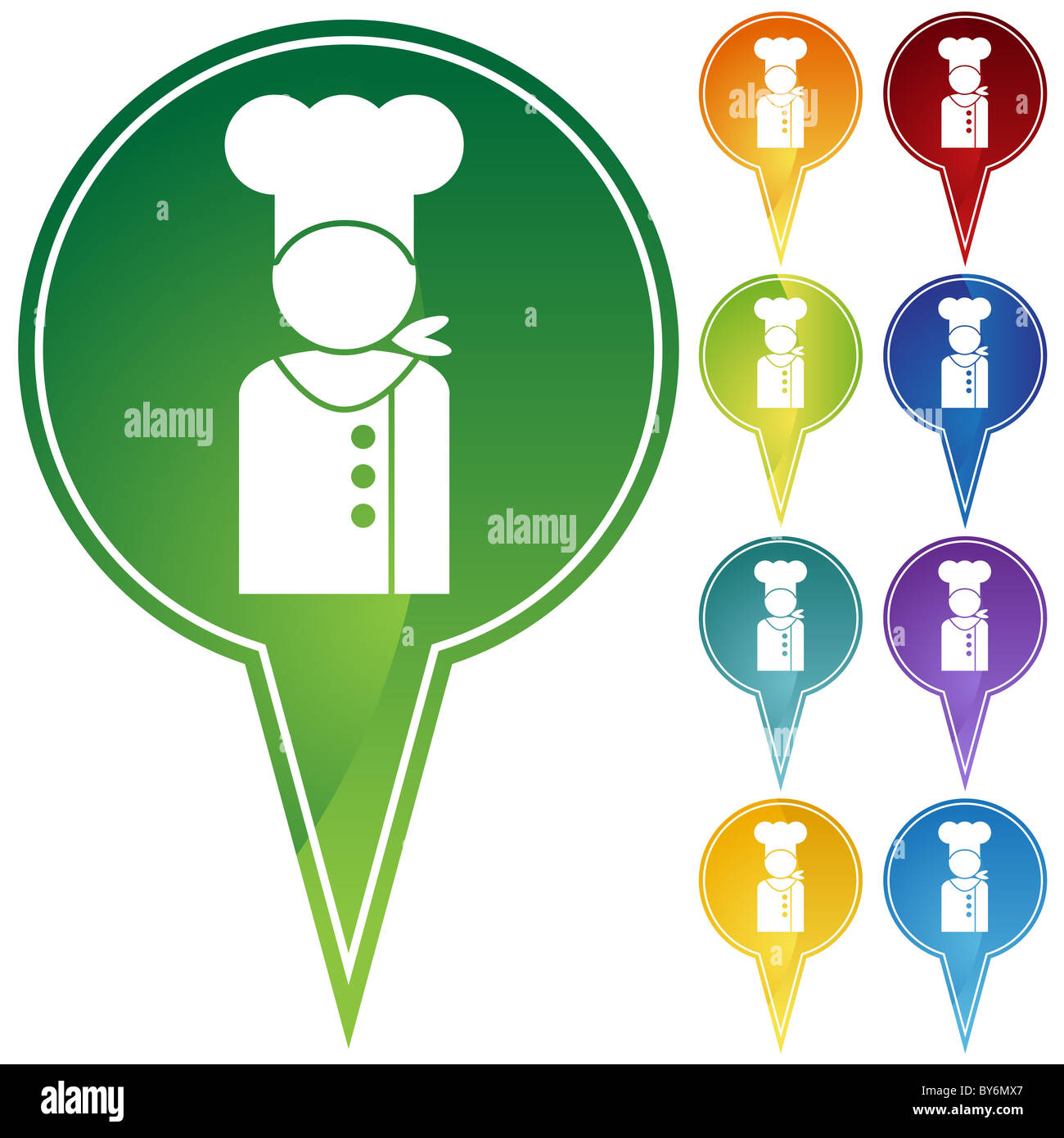 A set of chef icons Stock Photo - Alamy