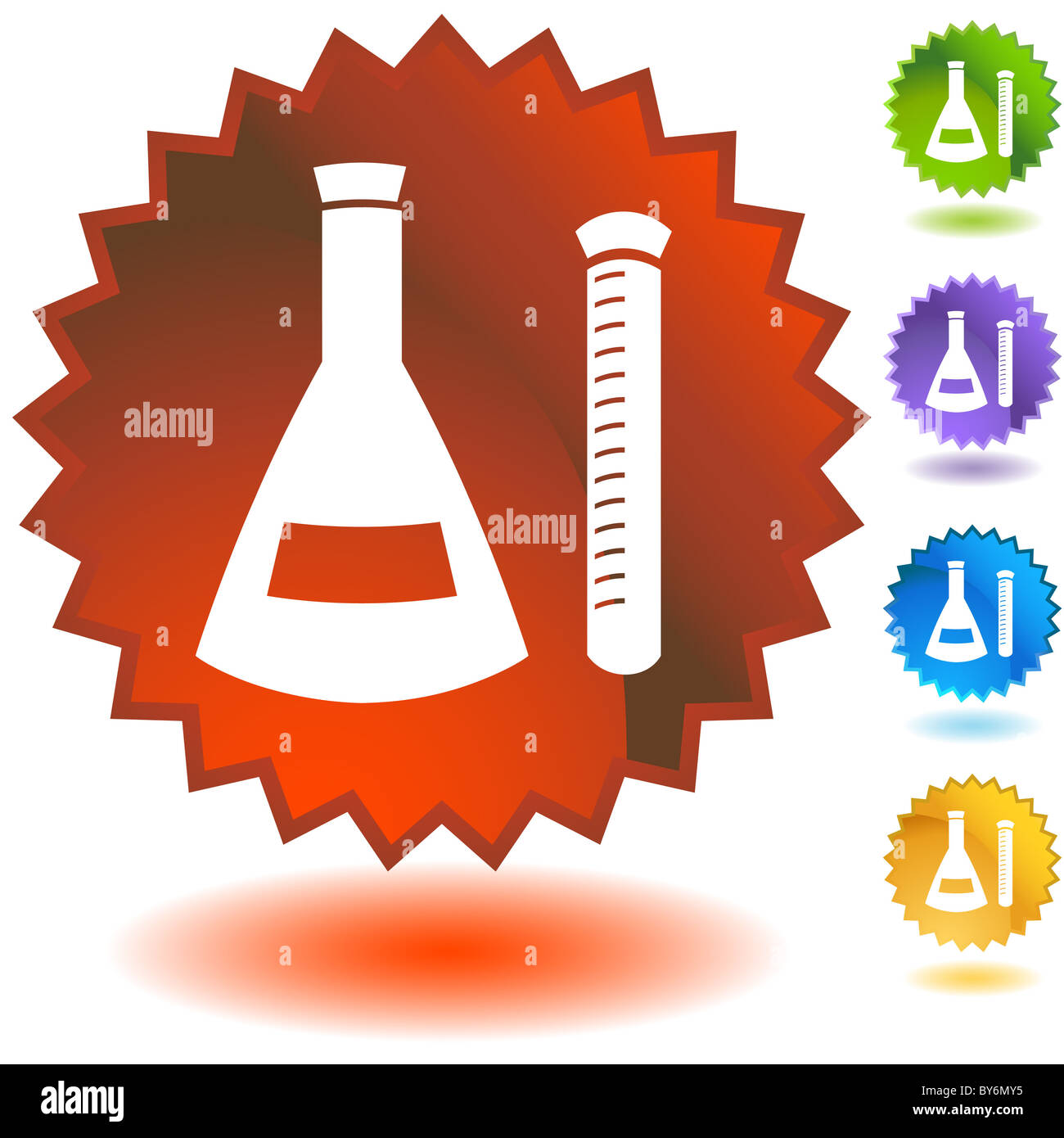 Set of 5 seal icons - vials Stock Photo - Alamy