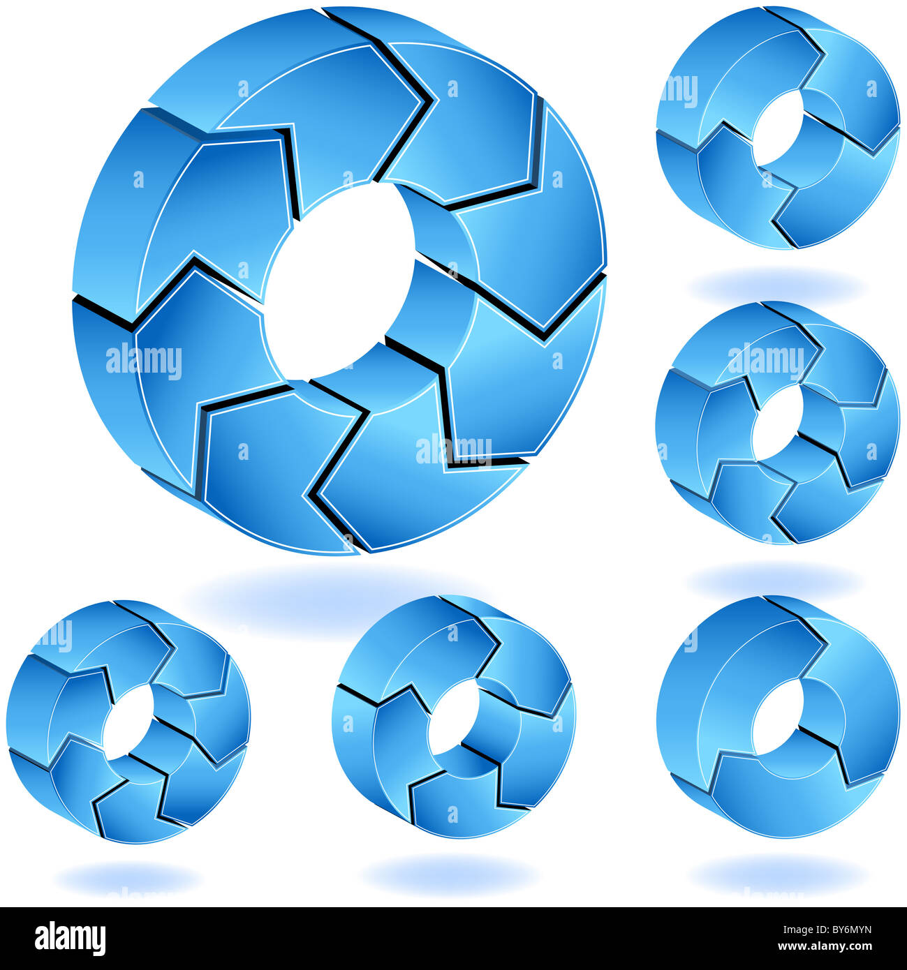 Set of blue process charts Stock Photo - Alamy