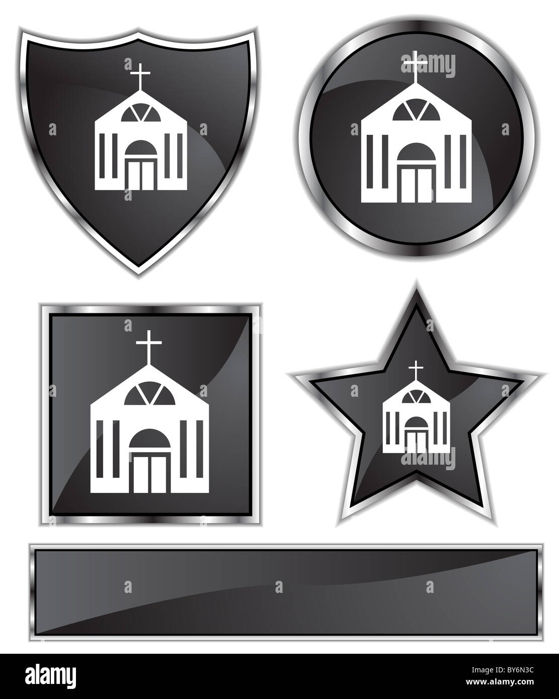An icon set of a church Stock Photo - Alamy