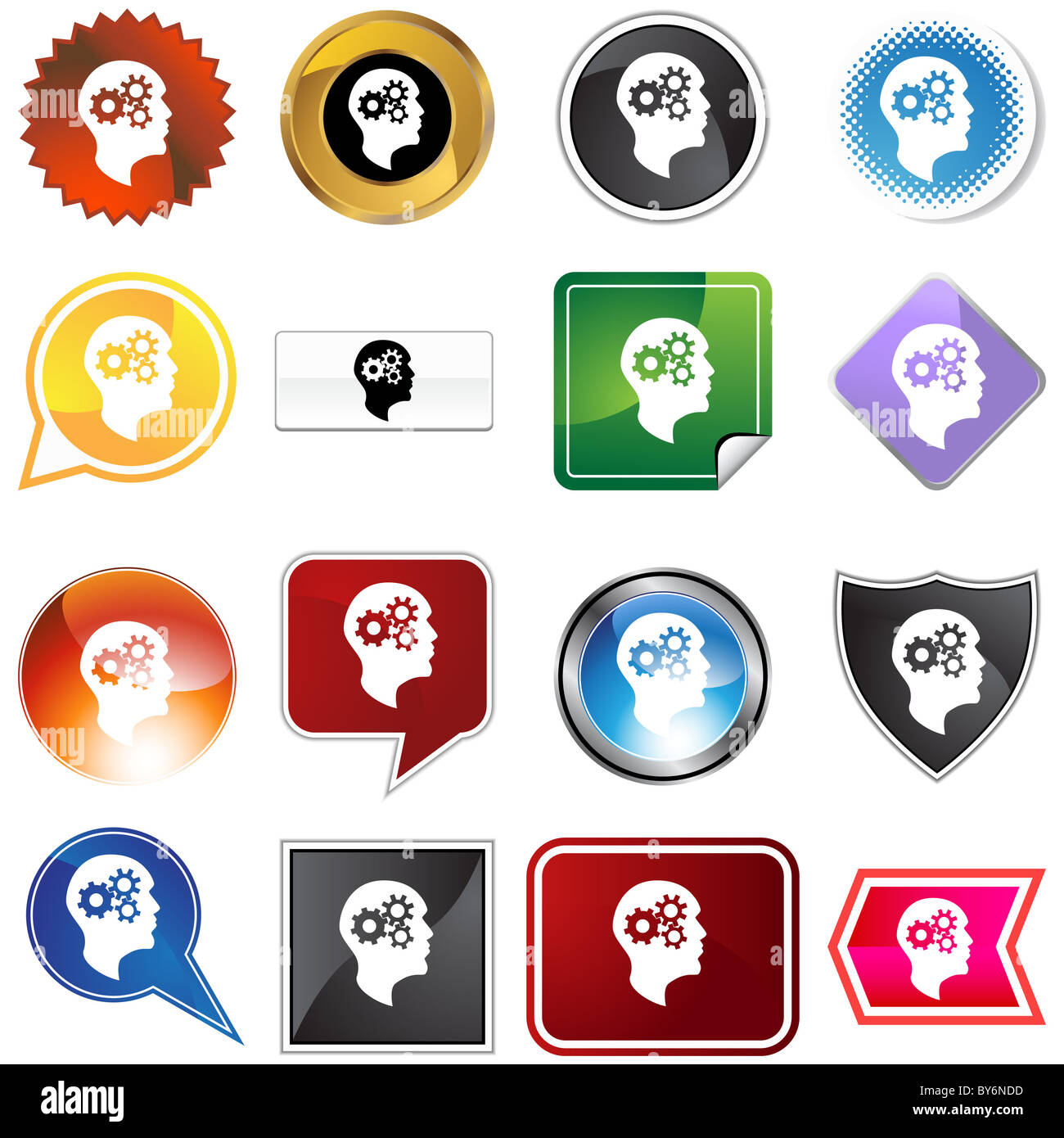 Cog wheel mind variety set isolated on a white background Stock Photo ...